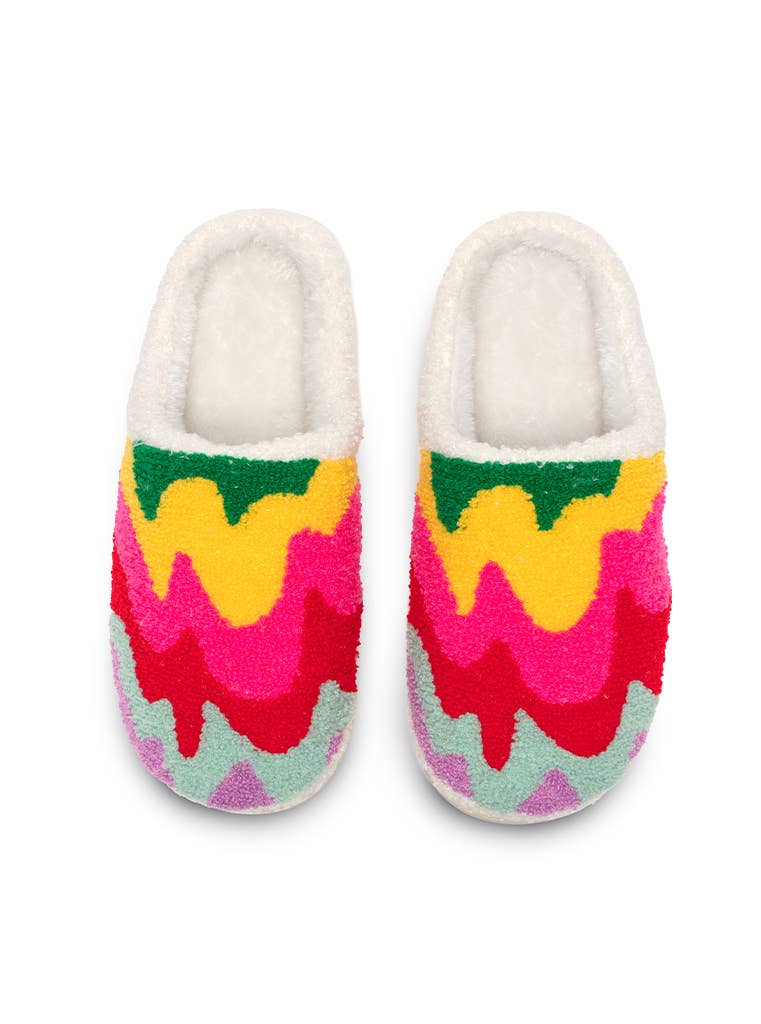 Multi-Colored Wavy Pattern Slippers – Little Hippie