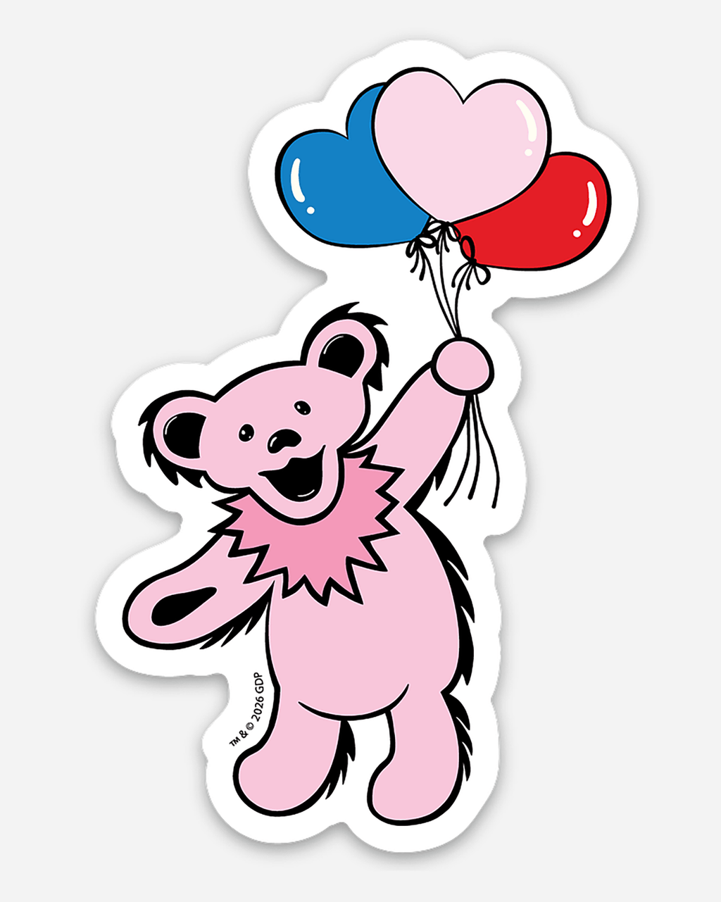 Grateful Dead Bear With Balloons Sticker – Little Hippie
