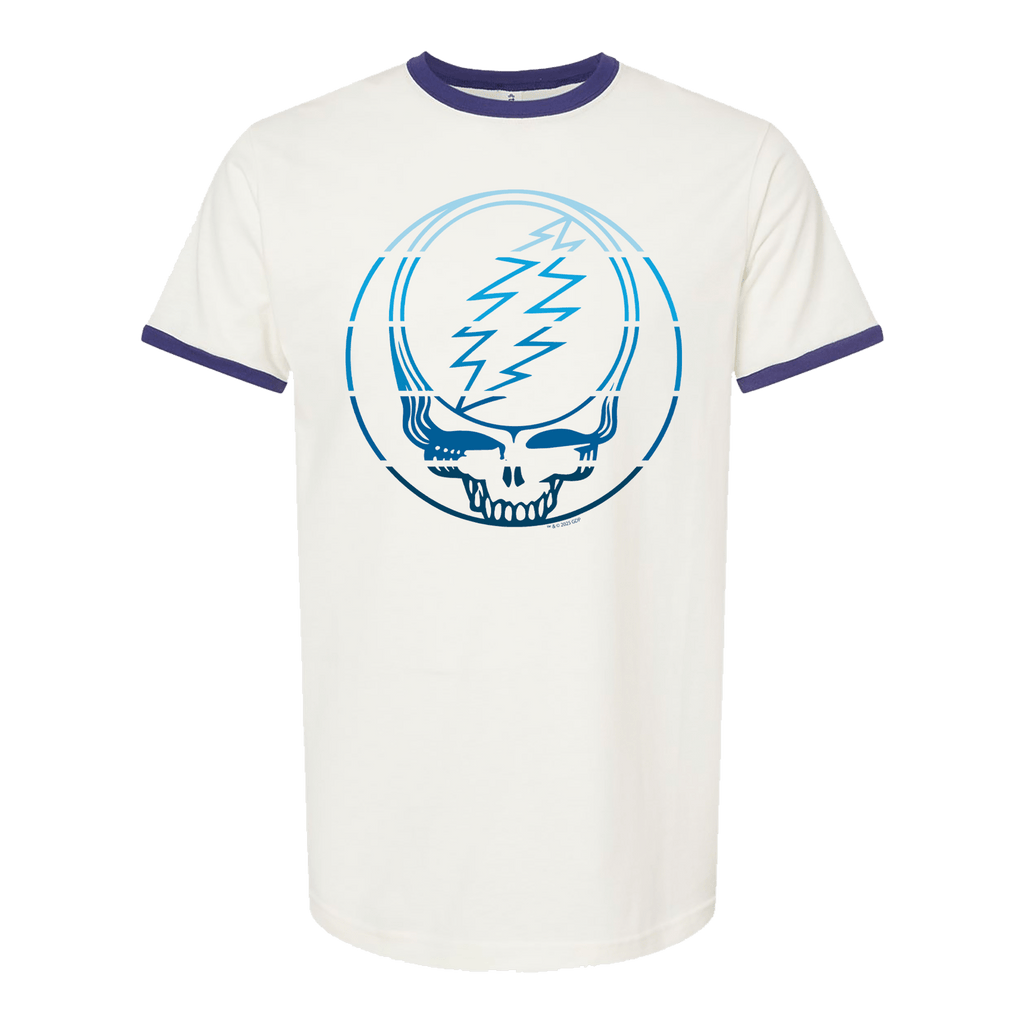 Grateful Dead Blue Stripes Stealie Ringer T – Little Hippie