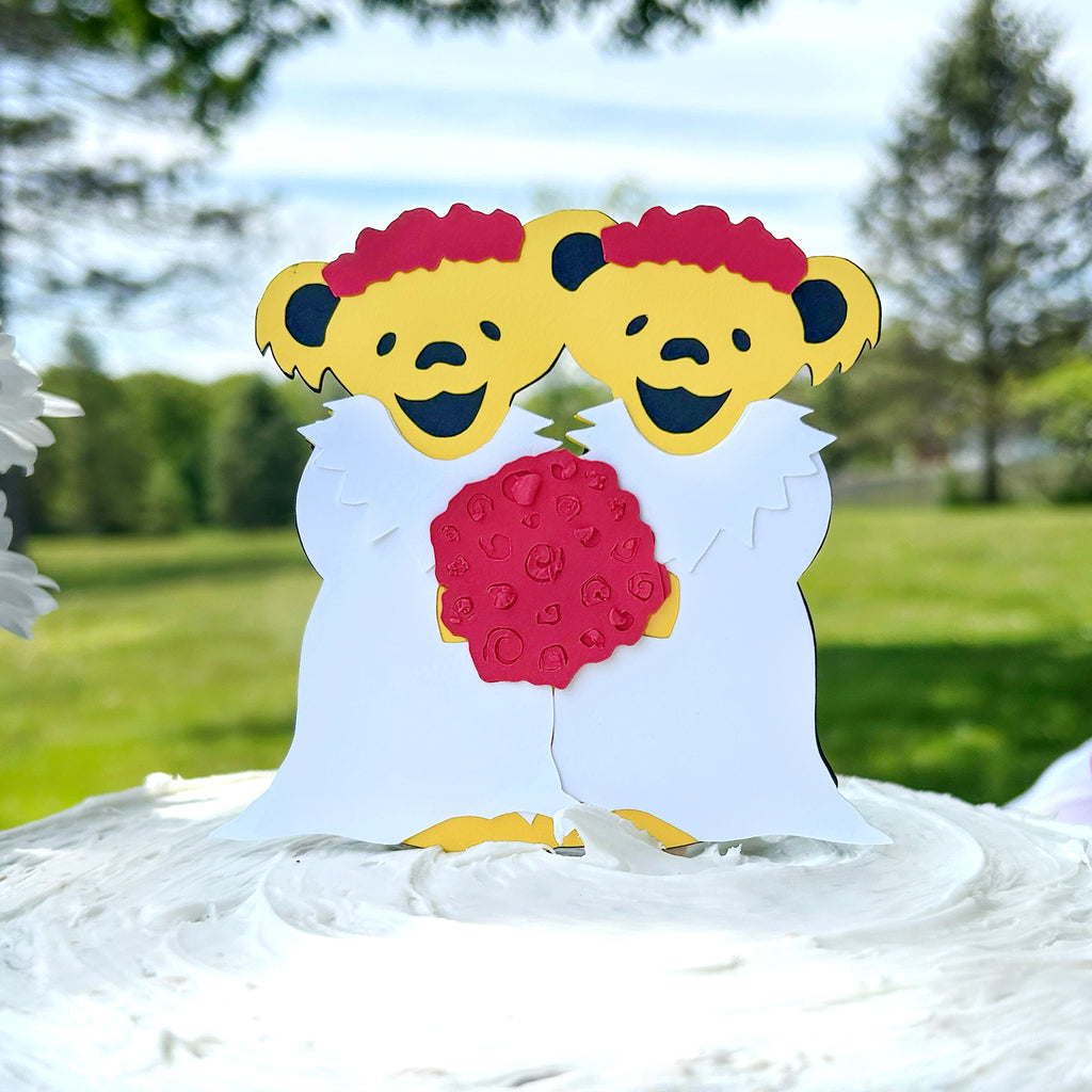 Grateful Dead Wedding Bears Two Brides Cake Topper – Little Hippie
