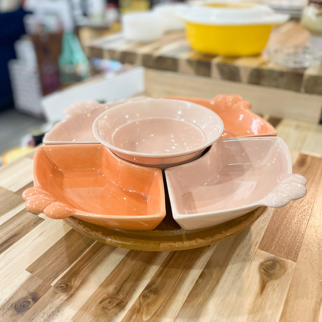 Vintage Mid-Century 1970's Peach Pink Serving Dish Set – Little Hippie