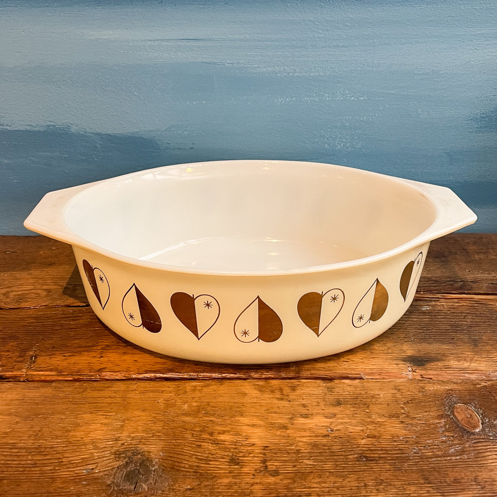 Vintage Mid-Century 1950s Pyrex Gold Hearts 045 Casserole Dish No Lid ...