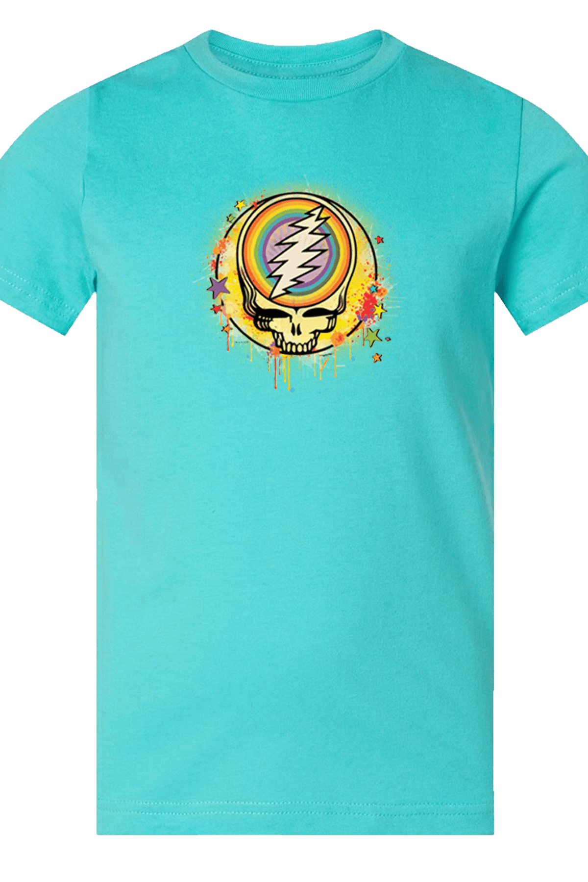 Grateful Dead Rainbow Splatter Stealie Youth T Shirt Little Hippie