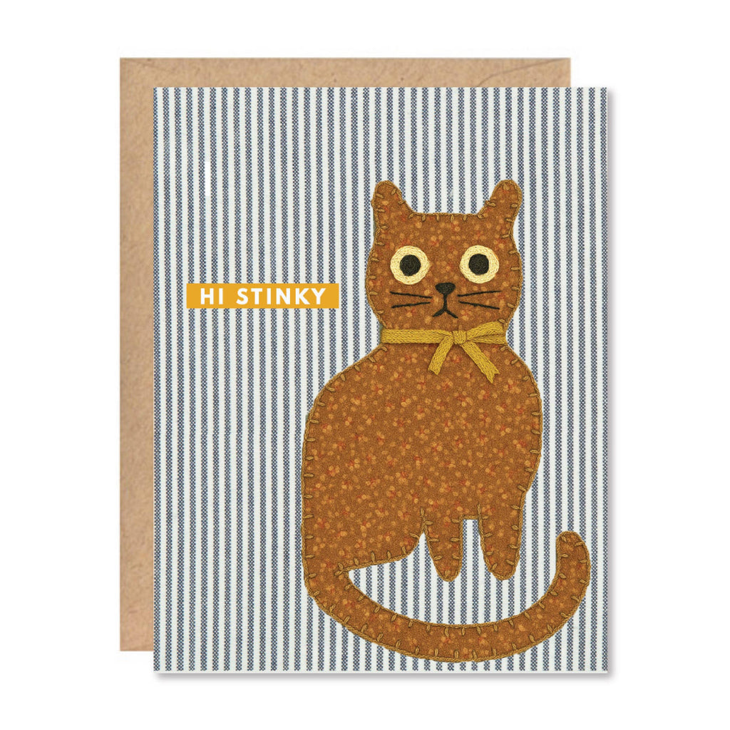 Hi Stinky Orange Cat Greeting Card – Little Hippie
