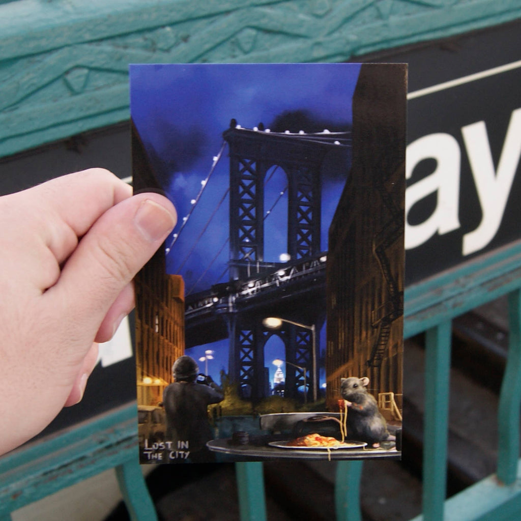 Manhattan Bridge Rat Postcard – Little Hippie