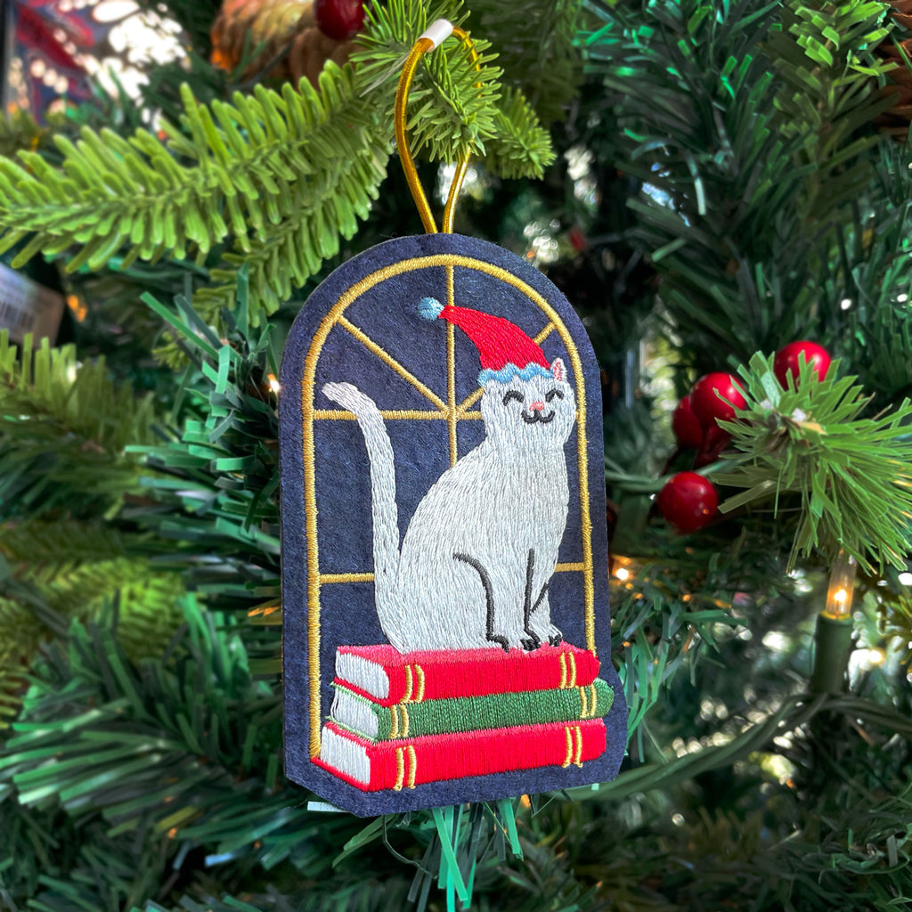 Book Stack Cat Ornament – Little Hippie