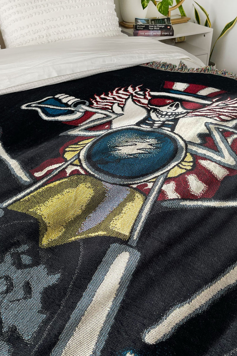 Grateful Dead Psycle Sam Woven Cotton Blanket Little Hippie