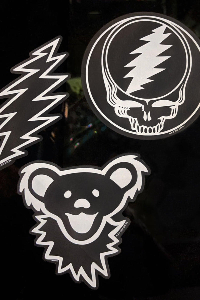 Grateful Dead White Steal Your Face Transparent Sticker – Little Hippie